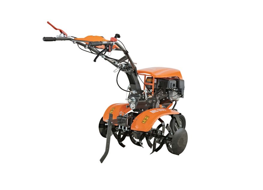 Motocultor O'MAC MC 800 cu roti + plug + rarita – Belgarden